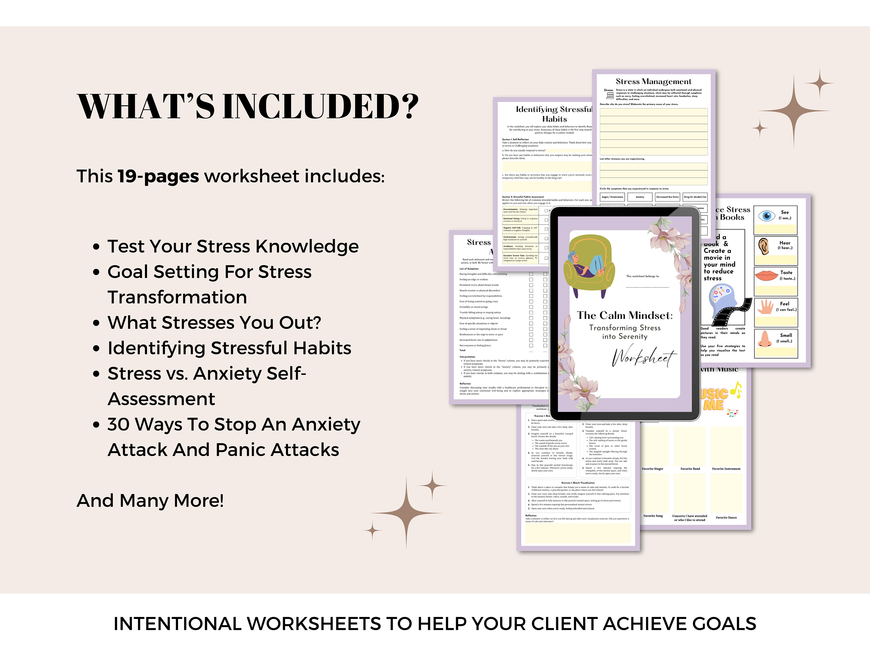 Transform Stress Into Serenity Worksheet, Coaching Worksheet, Stress ...