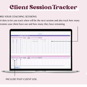 Client Session Tracker Spreadsheet for Coaches, Client Management ...