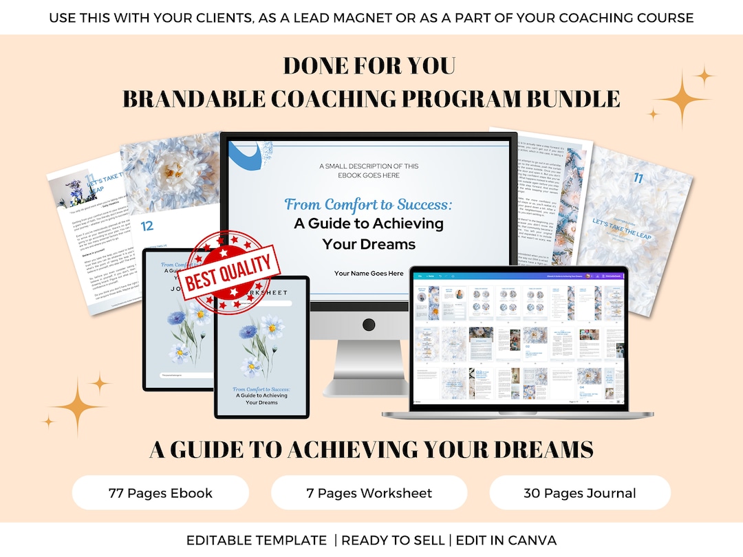 A Guide to Achieving Your Dreams Done for You Coaching Bundle, Setting ...
