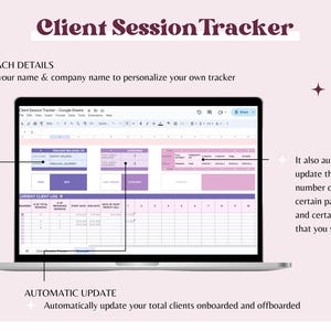 Client Session Tracker Spreadsheet for Coaches, Client Management ...