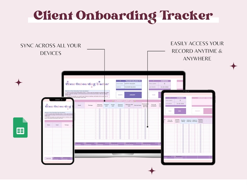 Client Onboarding Tracker Spreadsheet for Coaches, Client Tracker ...