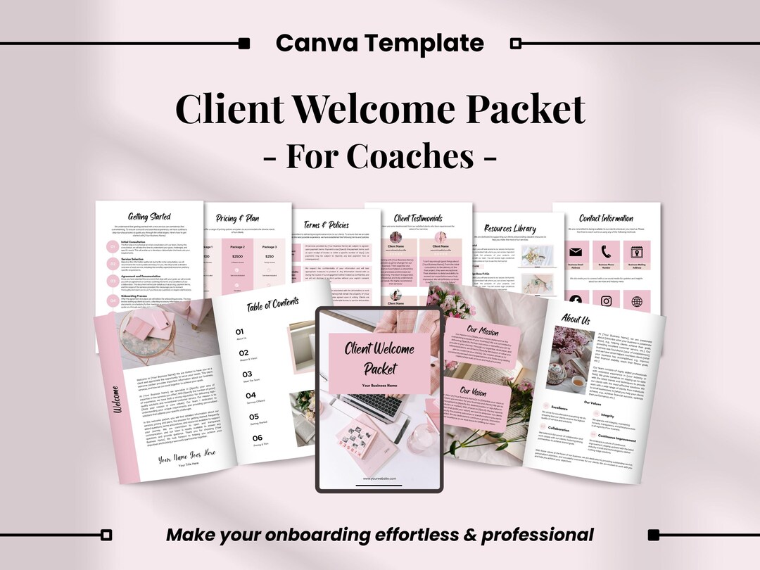 Client Welcome Packet Template for Coaches | Coaching Onboarding Guide ...