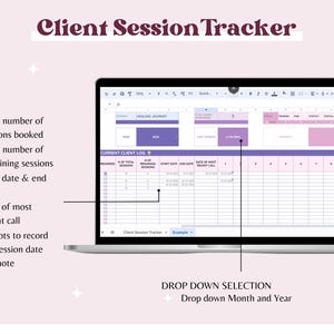 Client Session Tracker Spreadsheet for Coaches, Client Management ...