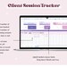 Client Session Tracker Spreadsheet for Coaches, Client Management ...