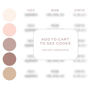 Soft Color Palette for Website, Earthy Brand Palette, Hex Codes, Boho ...