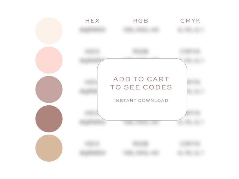 Soft Color Palette for Website, Earthy Brand Palette, Hex Codes, Boho ...