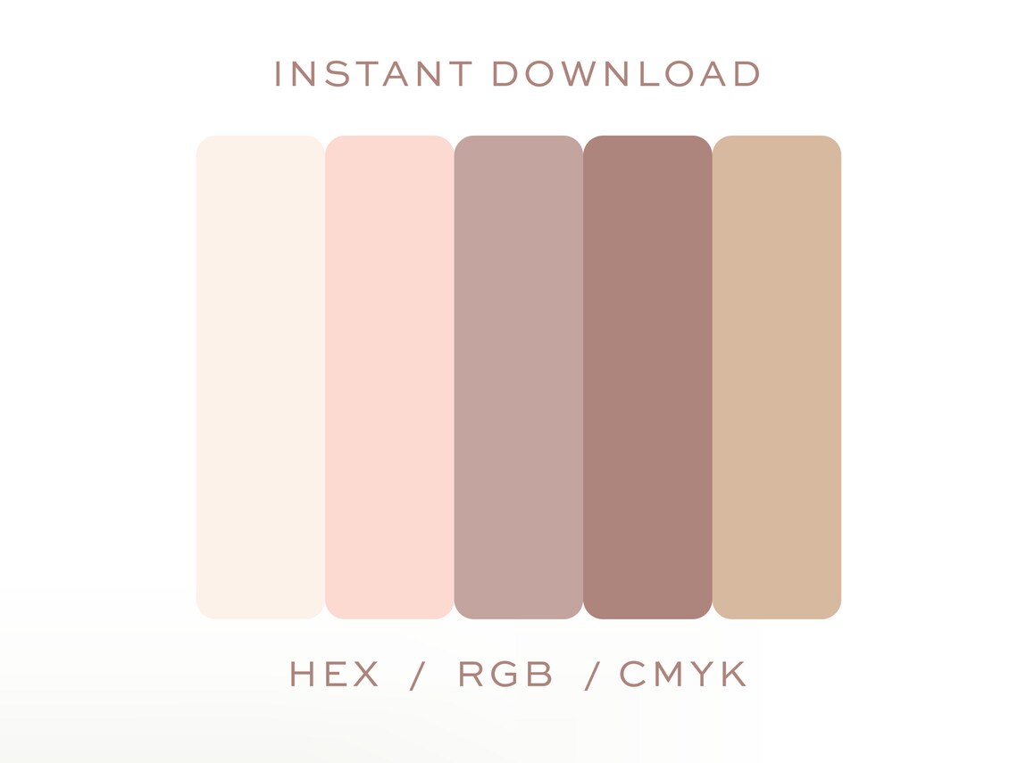 Soft Color Palette for Website, Earthy Brand Palette, Hex Codes, Boho ...