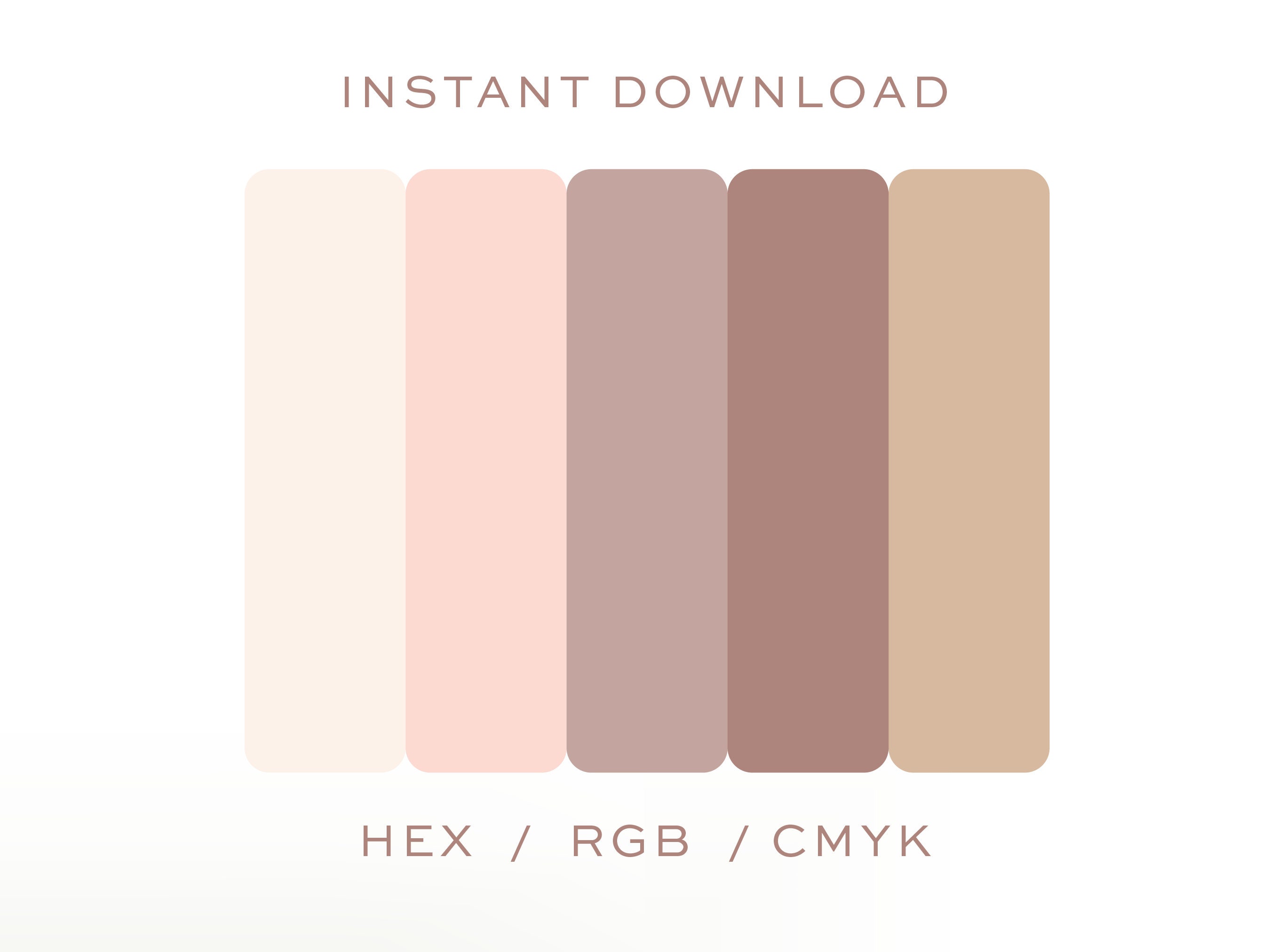 Soft Color Palette for Website, Earthy Brand Palette, Hex Codes, Boho ...