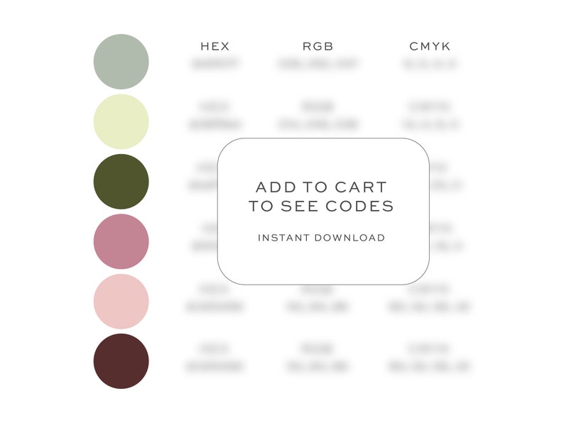 Color Palette for Website, Brand Palette, Color Palette Hex Codes ...