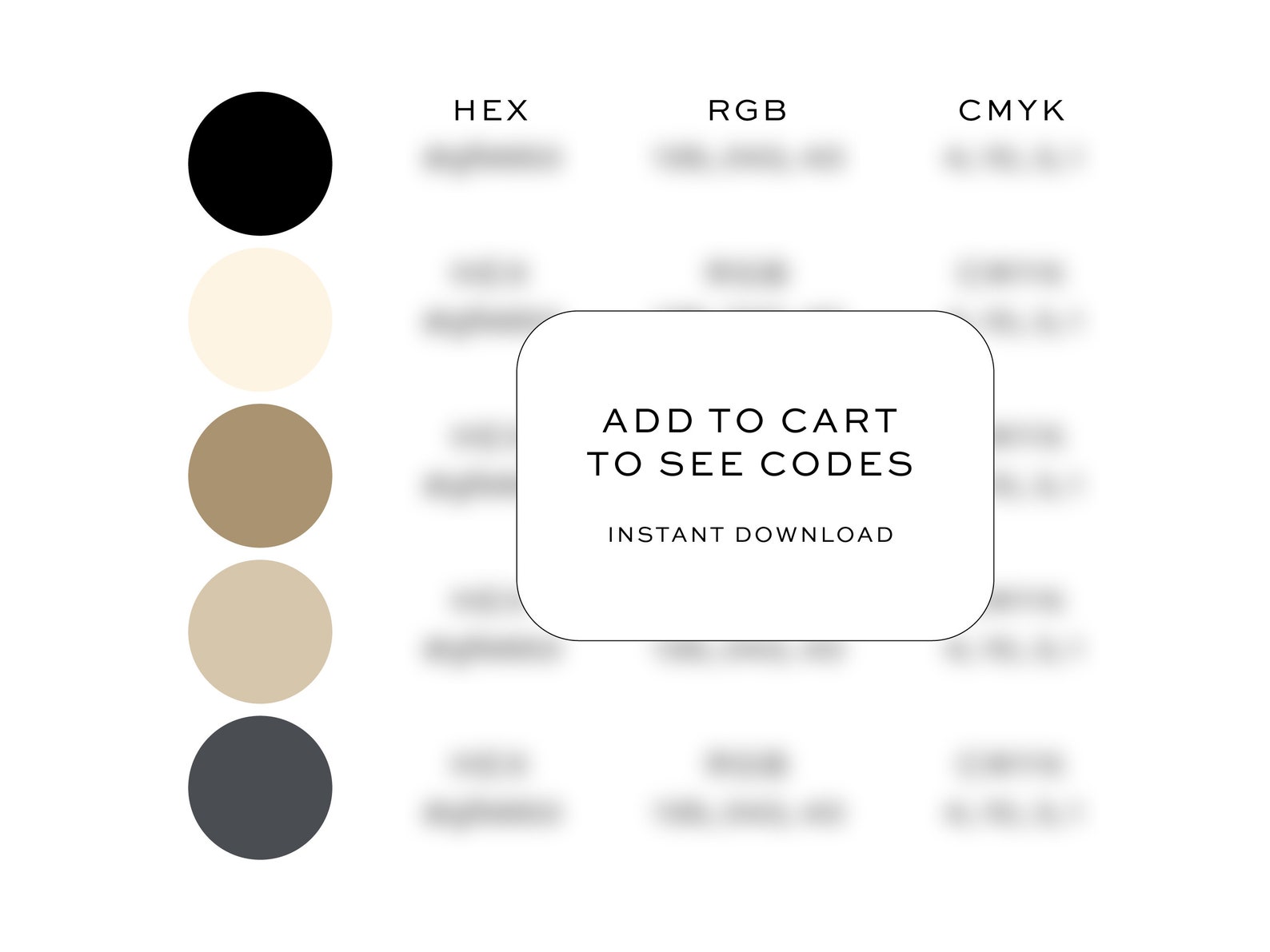 Elegant Color Palette for Website, Brand Palette, Color Palette Hex ...