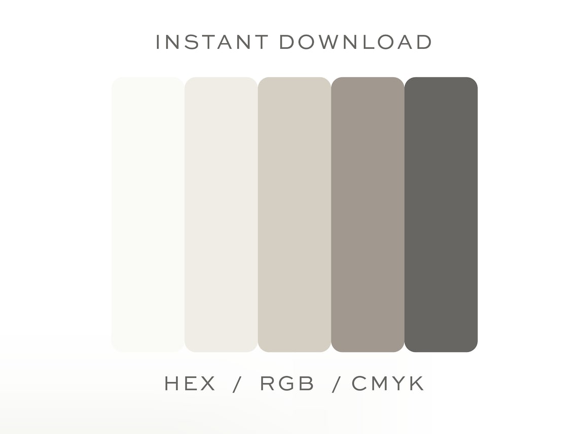 Greige Color Palette for Website, Brand Palette, Color Palette Hex ...