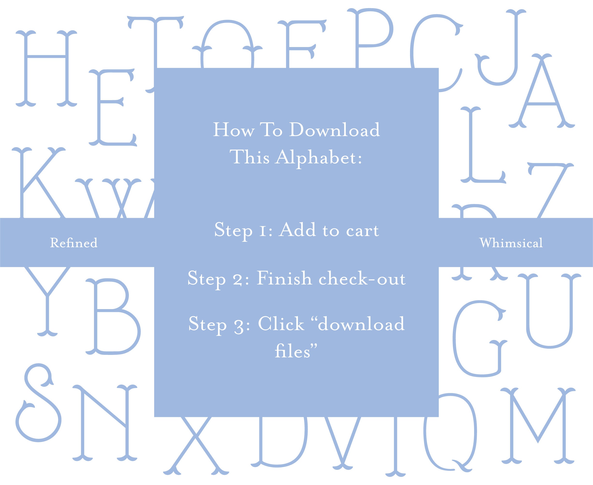 Light Blue Fishtail Alphabet PNG Letters Monogram Clipart Victorian ...