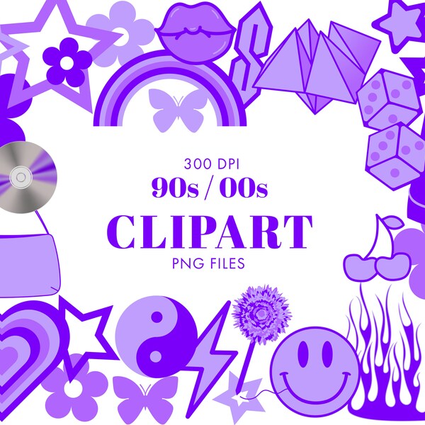 Commercial Use Y2k Clipart - Etsy