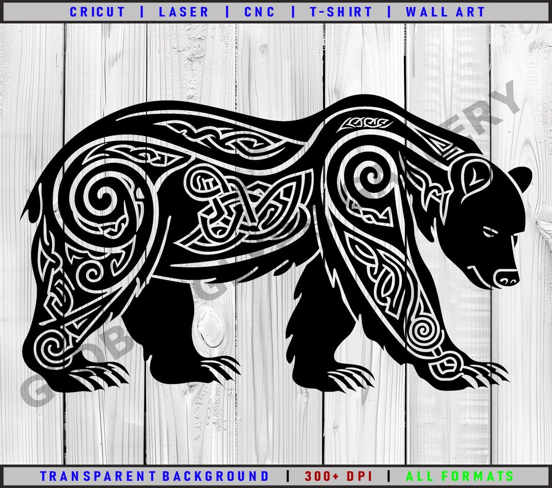 Celtic Bear SVG | Bear DXF | Cricut Cut File | Celtic Art | Digital ...