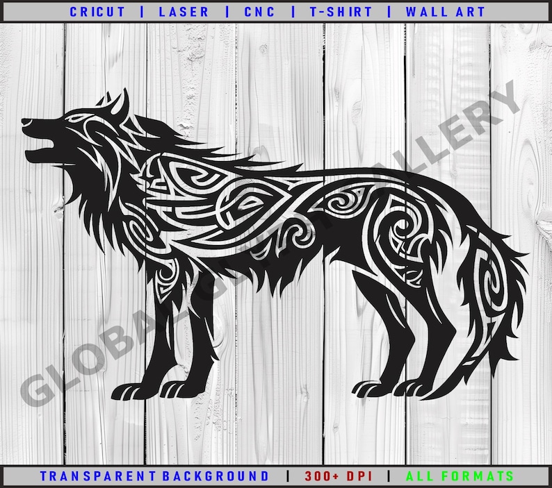 Celtic Wolf SVG Wolf DXF Cricut Cut File Celtic Knot Art Digital ...