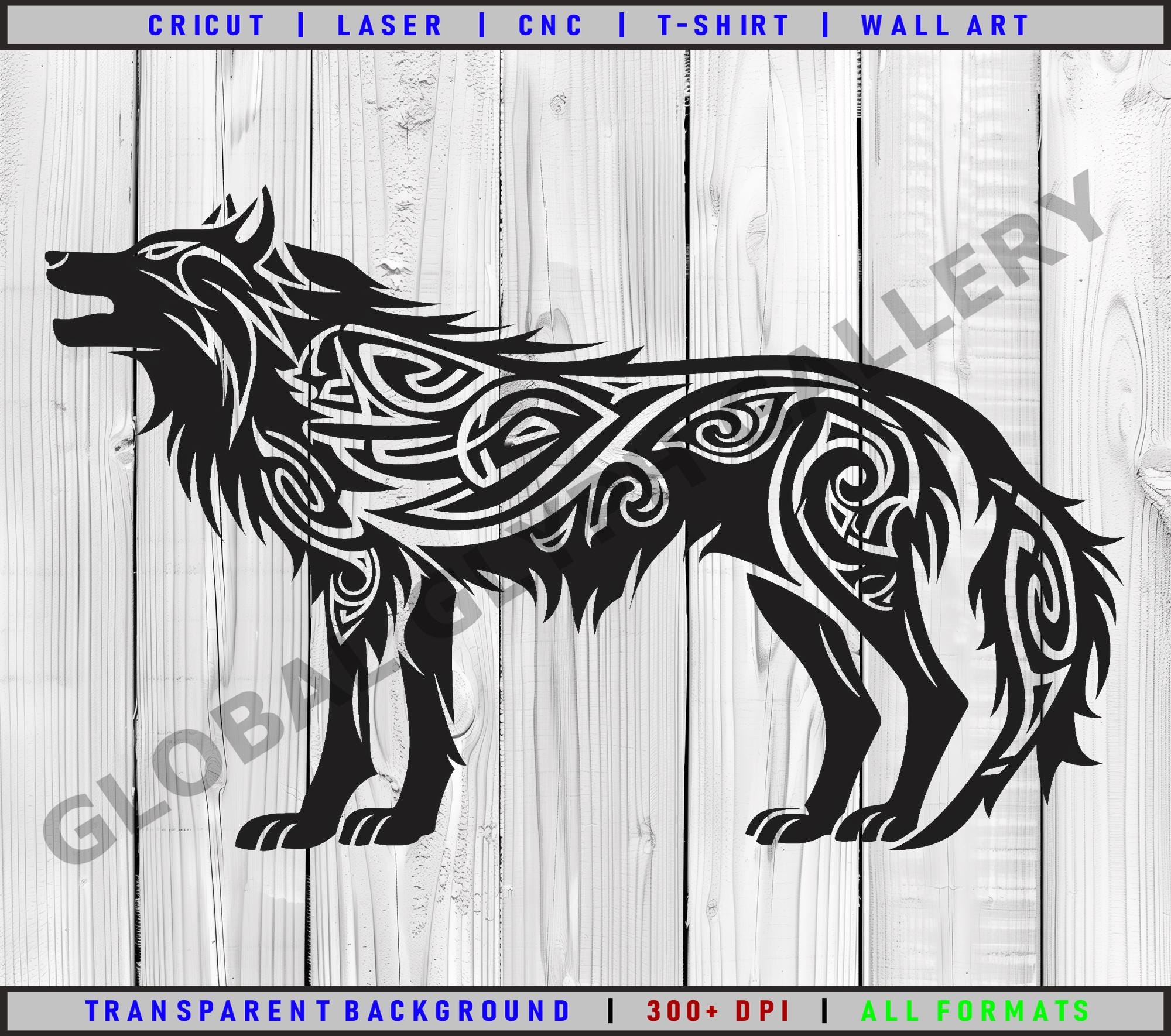 Celtic Wolf SVG Wolf DXF Cricut Cut File Celtic Knot Art Digital ...