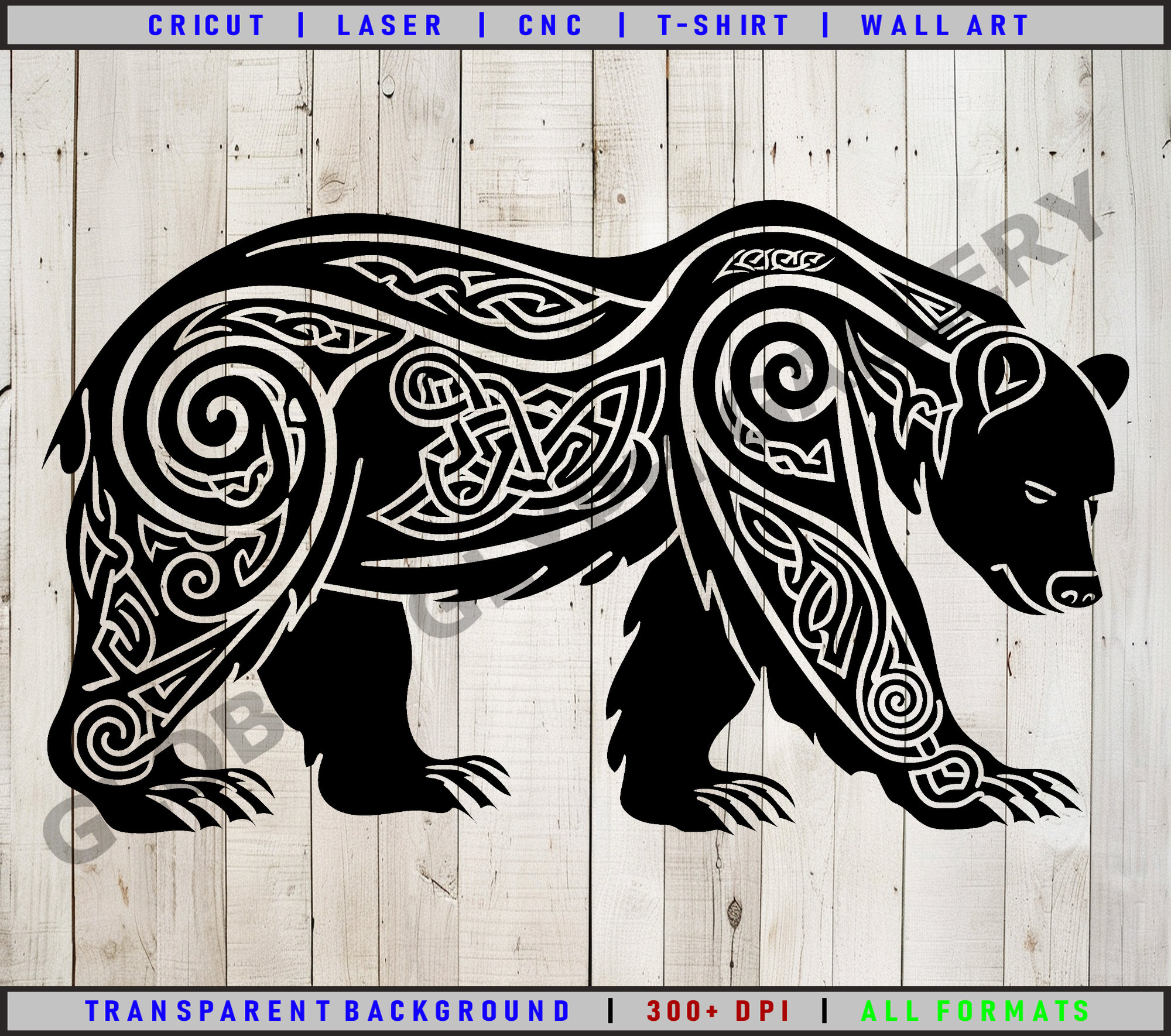 Celtic Bear SVG, Celtic Animal Art, Bear SVG, Celtic Tattoo, Digital Download, Celtic Wall Art ...
