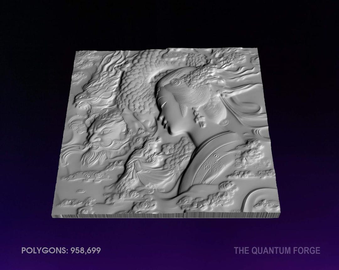 Asian Dragon Goddess STL 3D CNC STL File Digital Download 3D Printer ...