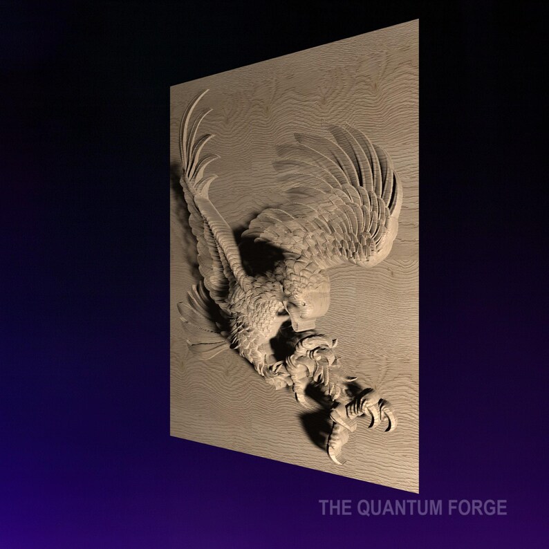Eagle STL | 3D CNC STL File | Digital Download | Vcarve Aspire Artcam ...