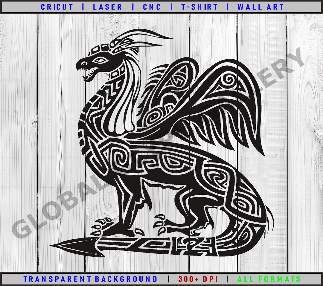 Celtic Dragon SVG | Dragon Knot DXF | Cricut Cut File | Celtic Art ...