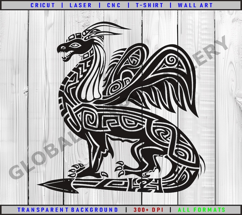 Celtic Dragon SVG | Dragon Knot DXF | Cricut Cut File | Celtic Art ...