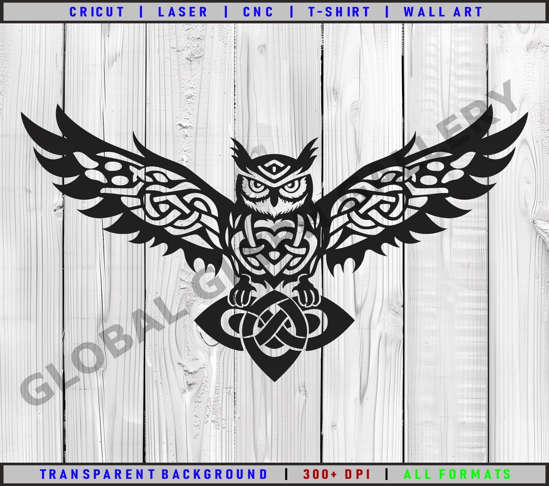 Celtic Owl SVG | Owl DXF | Cricut Cut File | Celtic Knot Art | Digital ...