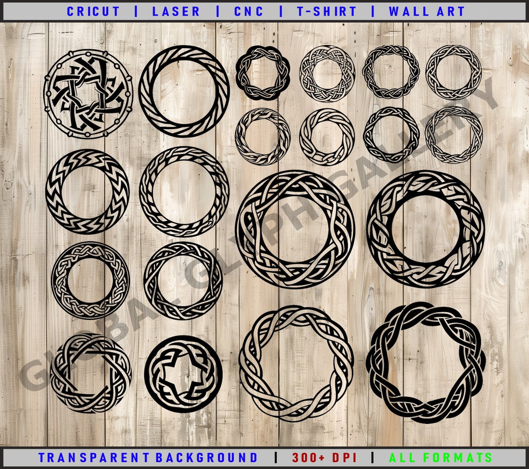 Celtic Ring Knot SVG, Set 2, Celtic Art Circle, Digital Artwork, Cricut ...