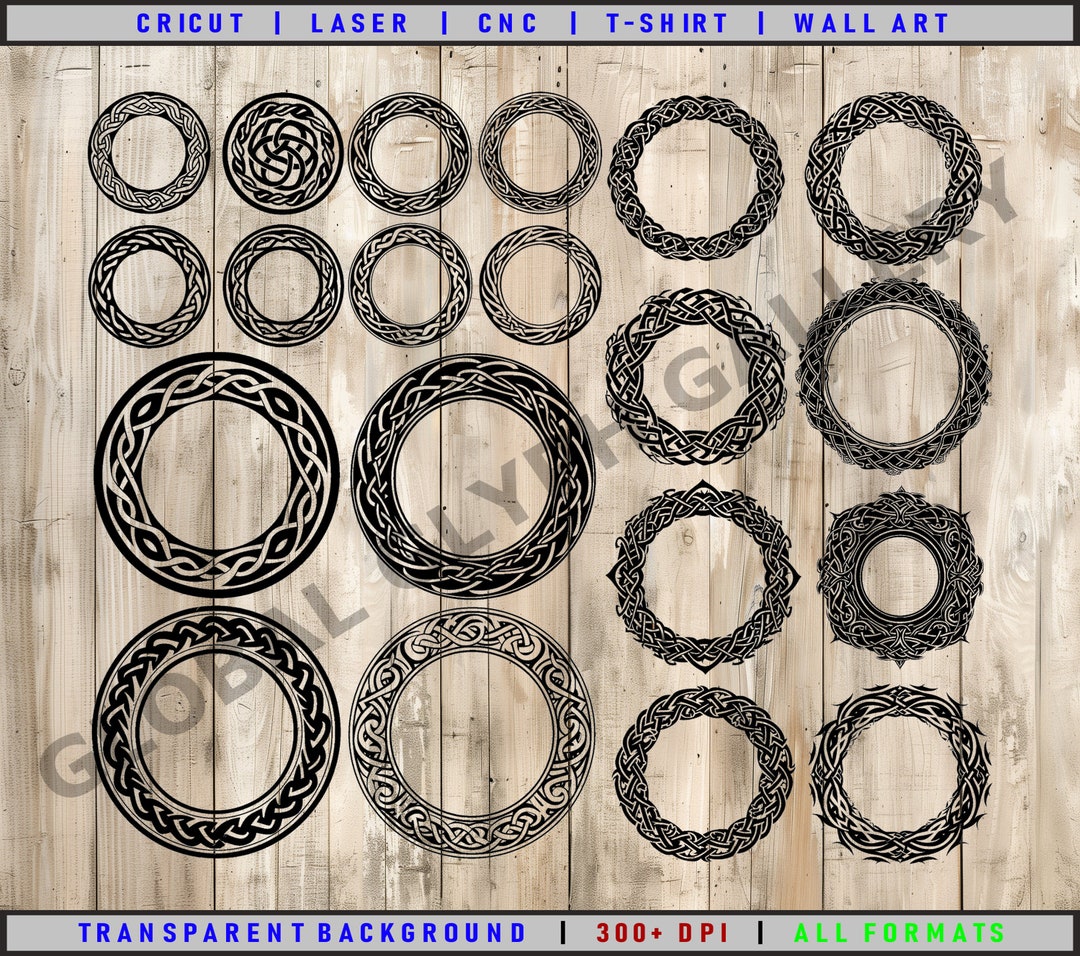 Celtic Ring Knot SVG, Set 3, Celtic Art Circle, Digital Artwork, Cricut ...