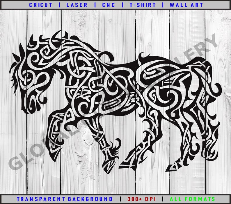 Celtic Horse SVG Horse DXF Cricut Cut File Celtic Knot Art Digital ...