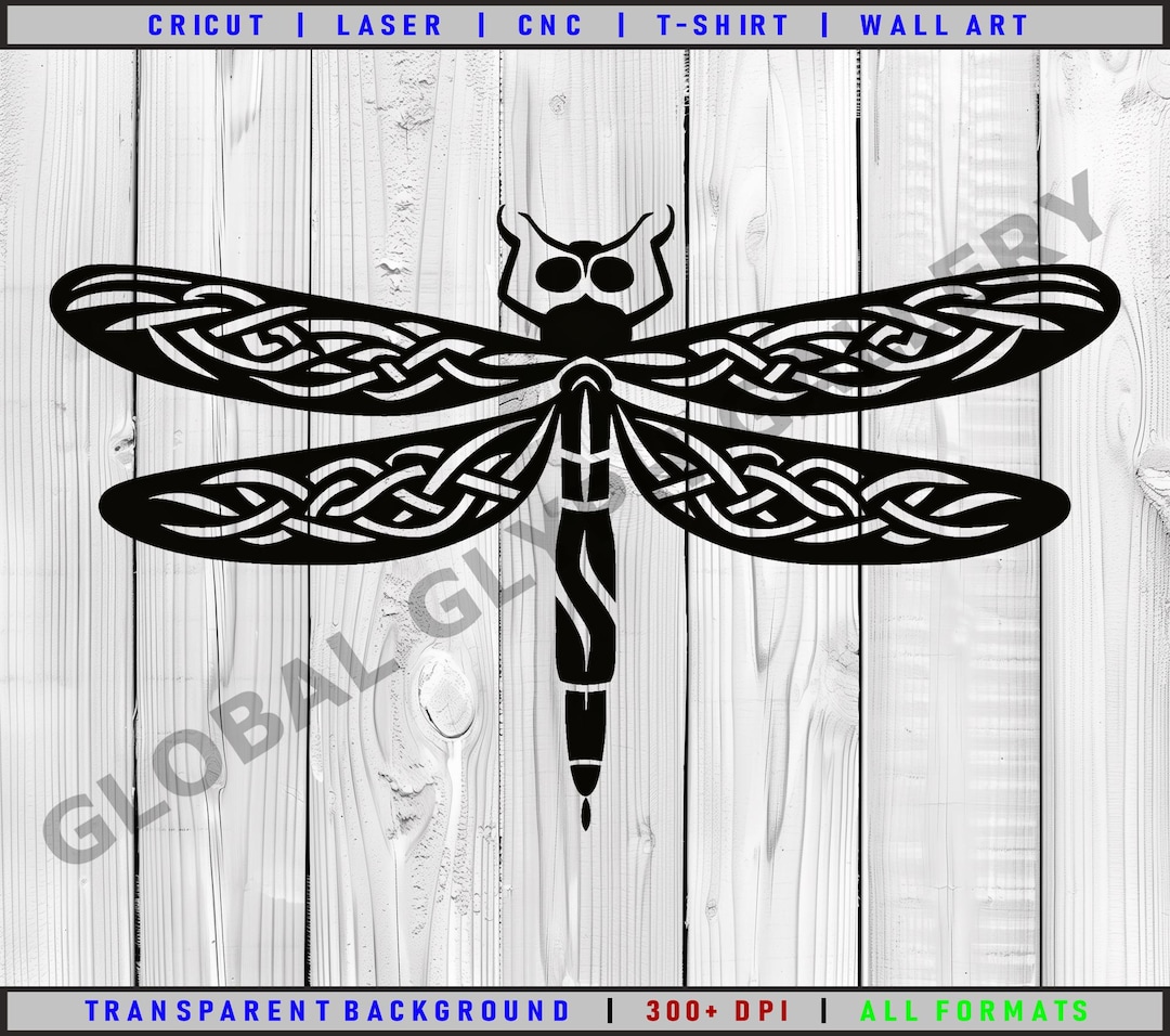 Celtic Dragonfly SVG | Dragonfly DXF | Cricut Cut File | Celtic Knot ...