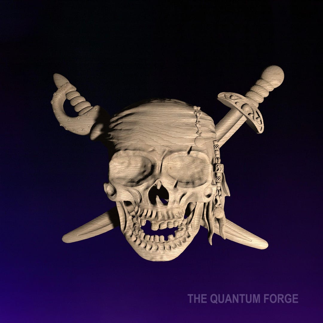 Pirate Skull STL | 3D CNC STL File | Digital Download | Vcarve Aspire ...