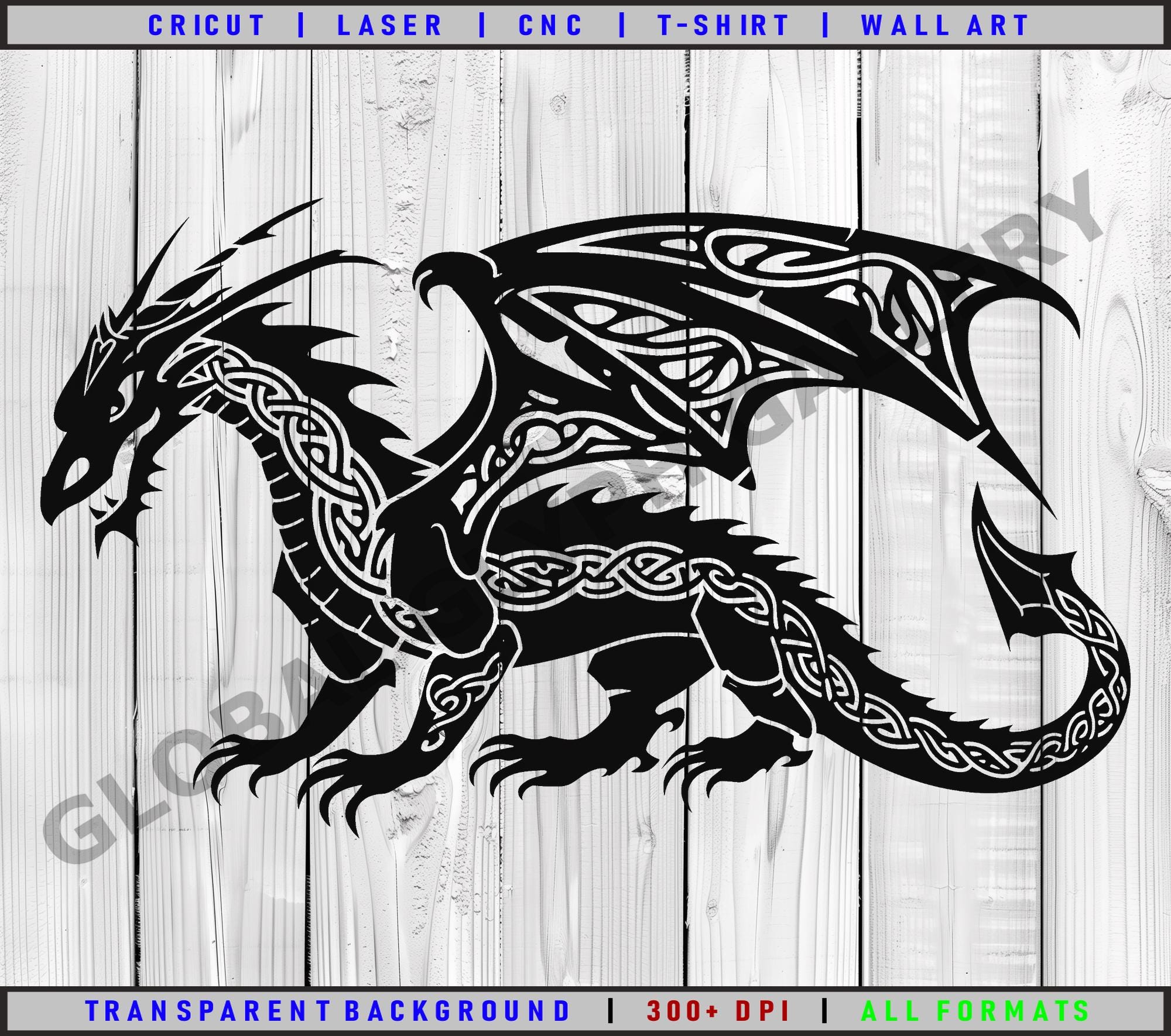 Celtic Dragon SVG | Dragon Knot DXF | Cricut Cut File | Celtic Art ...