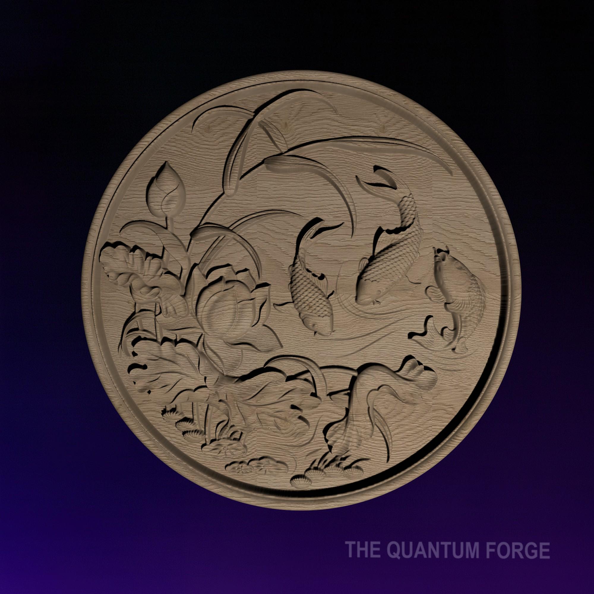 Koi STL 3D CNC STL File Digital Download Vcarve Aspire Artcam Cut3d ...