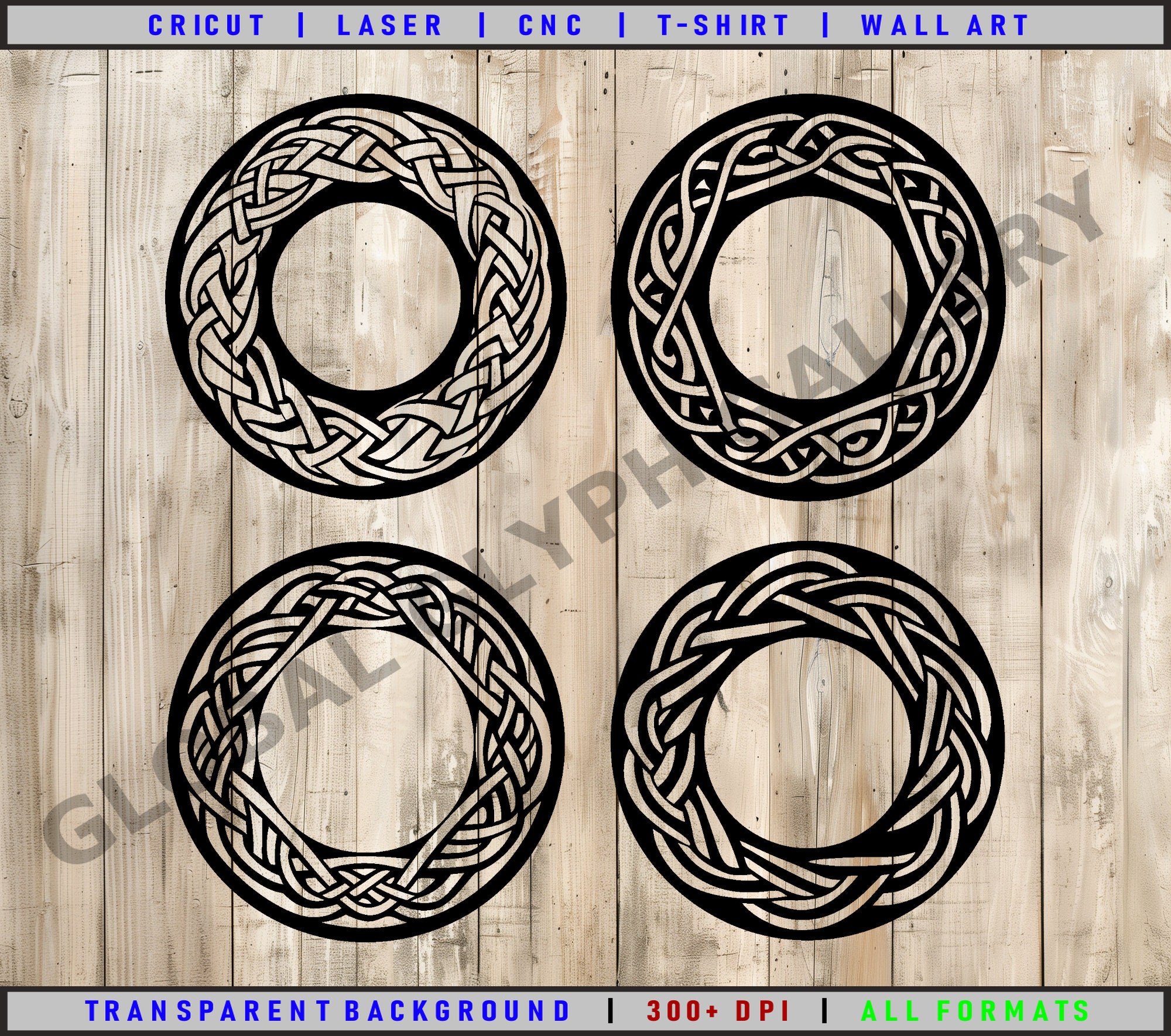 Celtic Ring Knot SVG, Set 4, Celtic Art Circle, Digital Artwork, Cricut ...