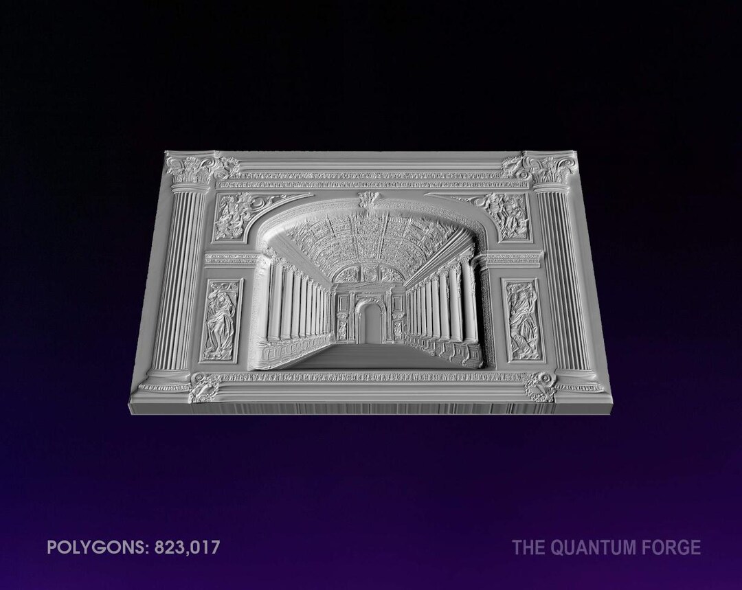 Roman Arched Hall STL 3D CNC STL File Digital Download Vcarve Aspire ...