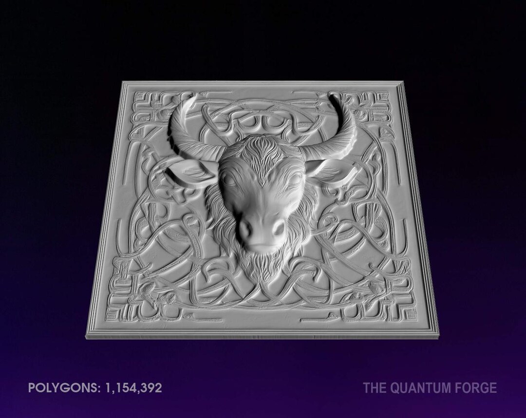 Celtic Bull STL 3D CNC STL File Digital Download Vcarve Aspire Artcam ...