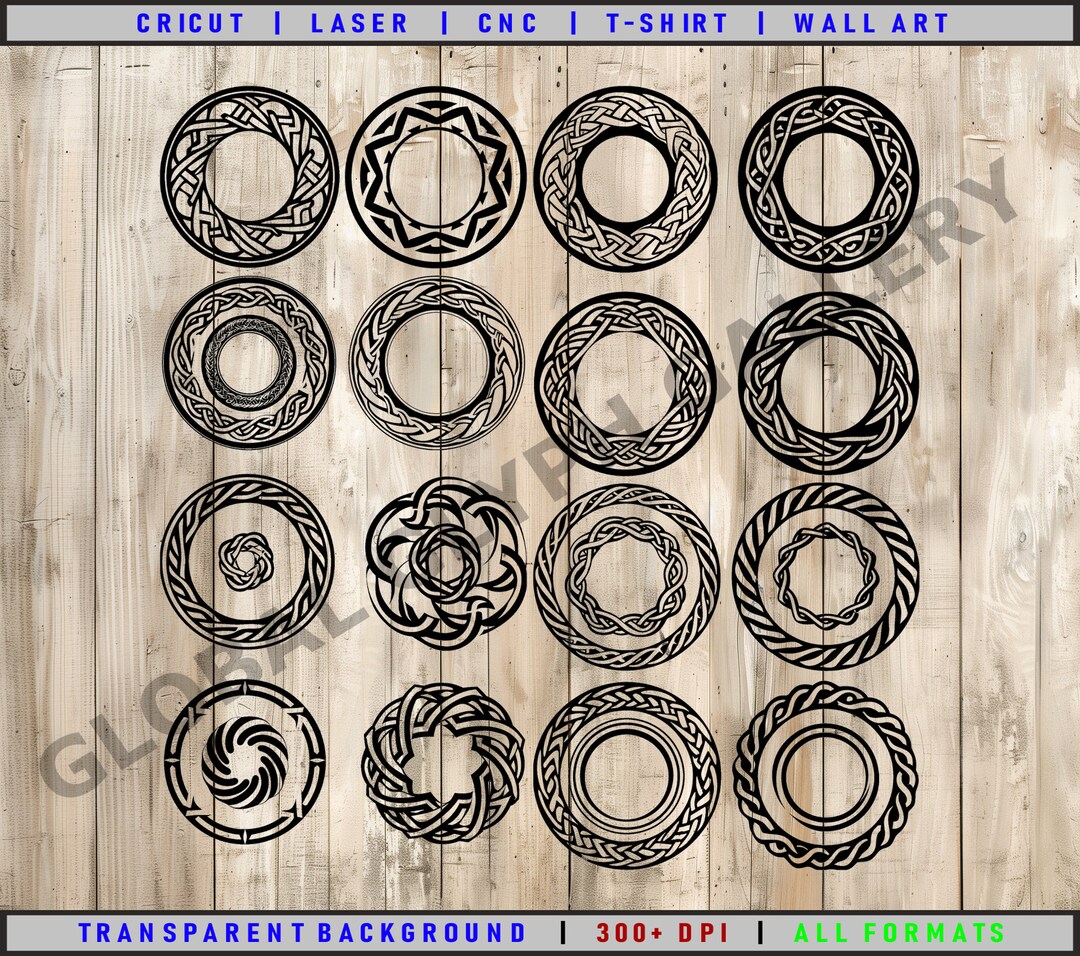 Celtic Ring Knot SVG, Set 4, Celtic Art Circle, Digital Artwork, Cricut ...