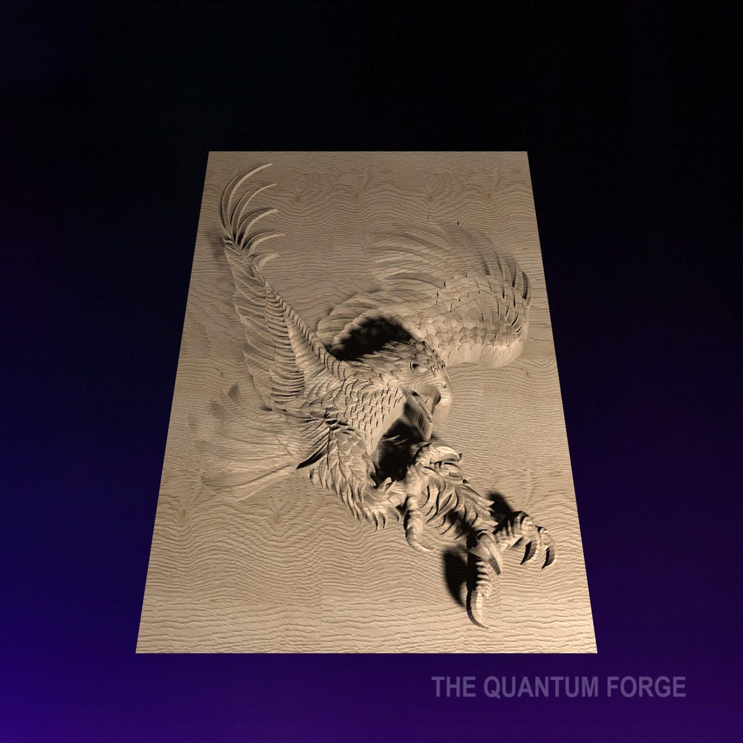 Eagle STL | 3D CNC STL File | Digital Download | Vcarve Aspire Artcam ...