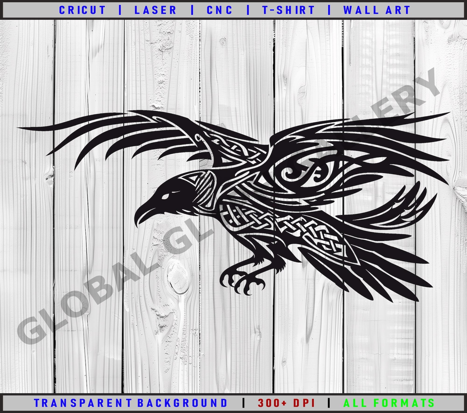 Celtic Raven SVG | Raven DXF | Cricut Cut File | Celtic Knot Art ...