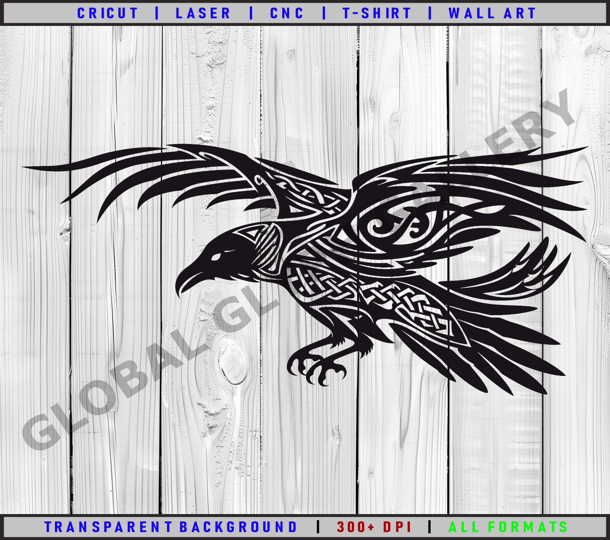 Celtic Raven SVG | Raven DXF | Cricut Cut File | Celtic Knot Art ...