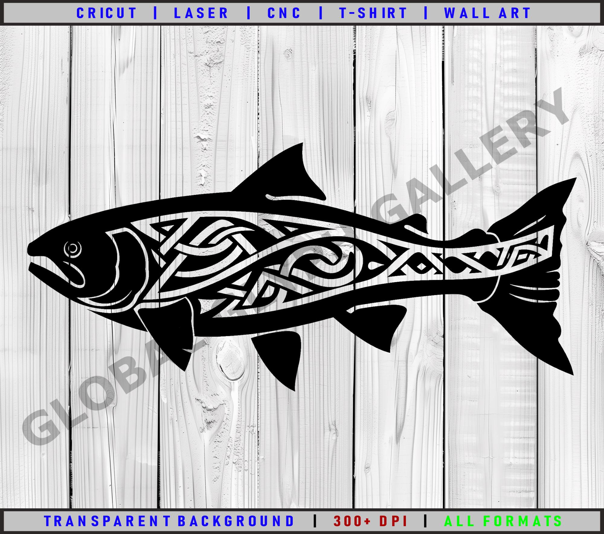 Celtic Salmon SVG | Salmon DXF | Cricut Cut File | Celtic Knot Art ...