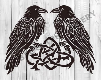 Celtic Raven SVG | Raven DXF | Cricut Cut File | Celtic Knot Art ...