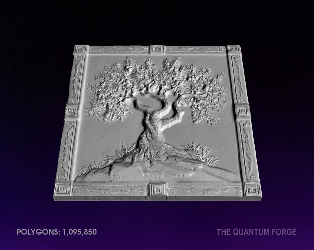 Greek Olive Tree STL 3D CNC STL File Digital Download Vcarve Aspire ...