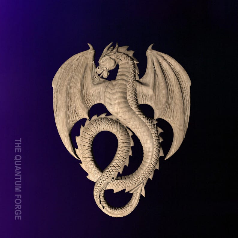 Dragon STL | 3D CNC STL File | Digital Download | Vcarve Aspire Artcam ...