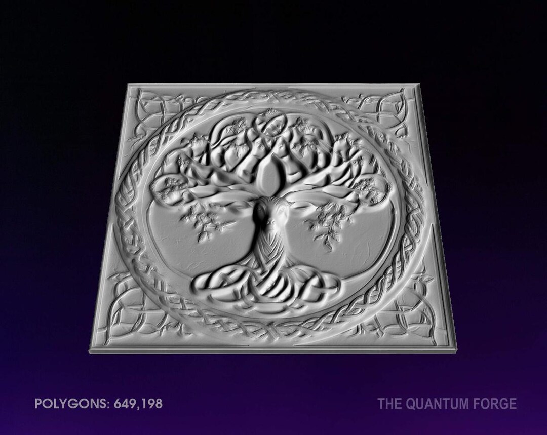 Celtic Tree Stag STL 3D CNC STL File Digital Download 3D Printer Model ...