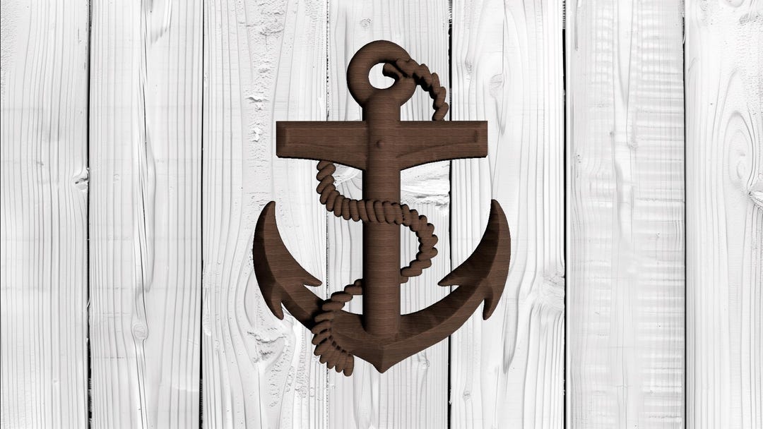 Anchor & Rope STL 3D CNC STL File Digital Download Vcarve Aspire Artcam ...