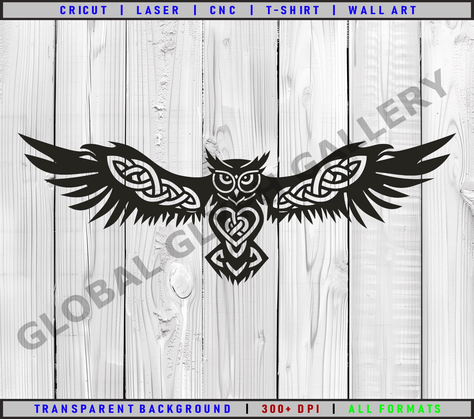 Celtic Owl SVG Owl DXF Cricut Cut File Celtic Knot Art Digital Clipart ...