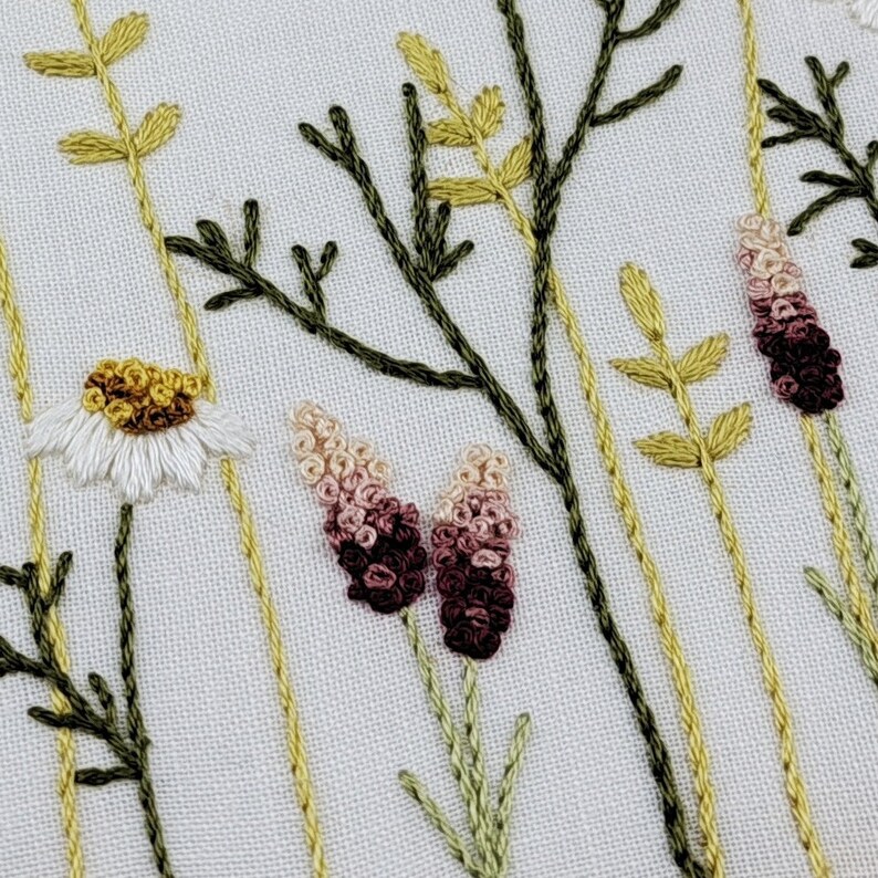 Floral Embroidery Hoop finished Product Garden Flowers and Bees Hand ...
