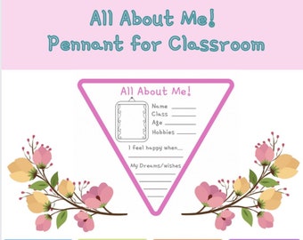 All About Me Pennant - Etsy