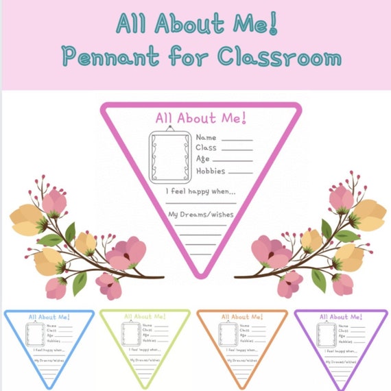 All About Me Pennants for Classroom - Etsy